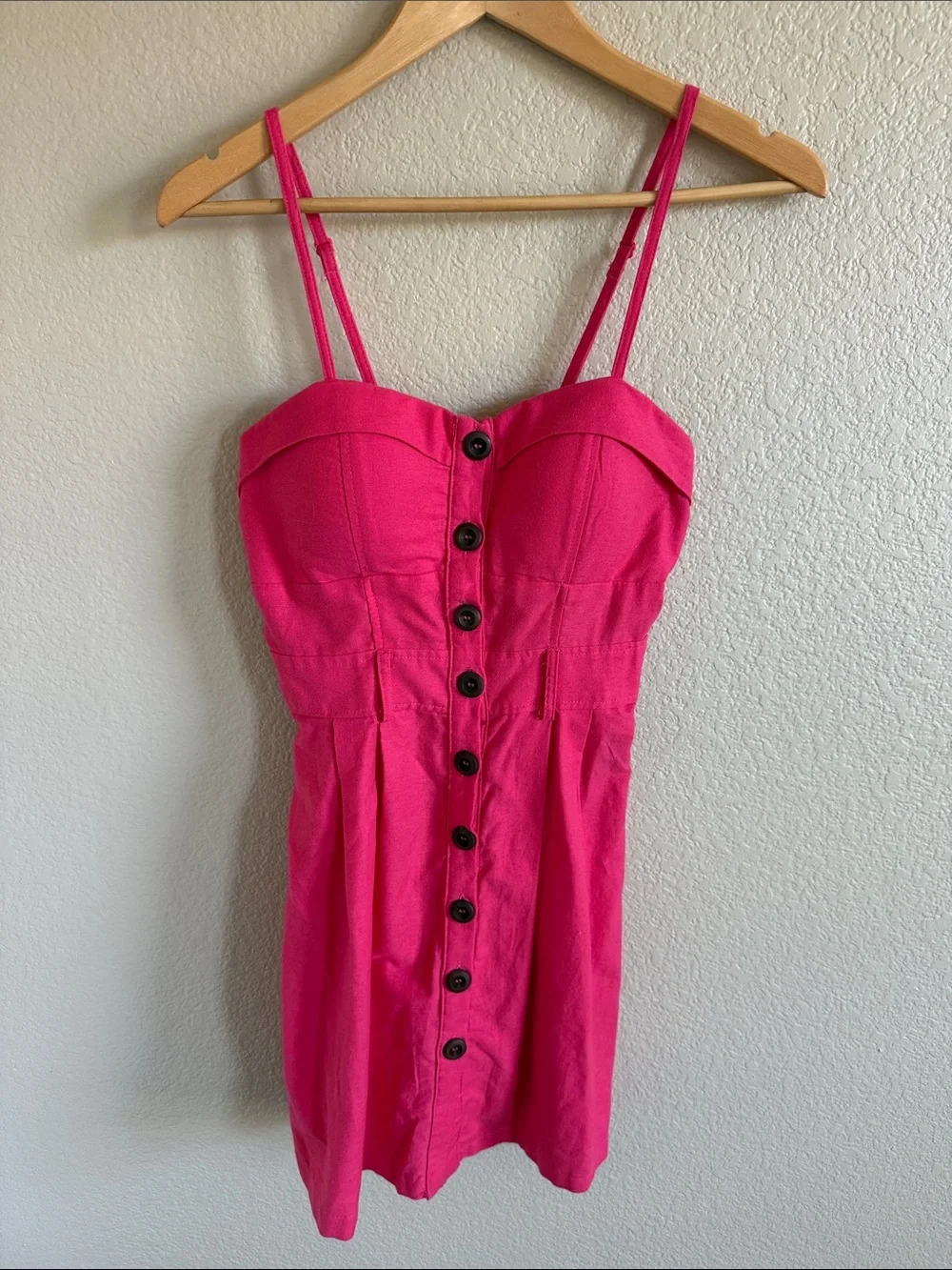 Poetry | Dresses | Poetry Hot Pink Buttonfront Sundress | Poshmark